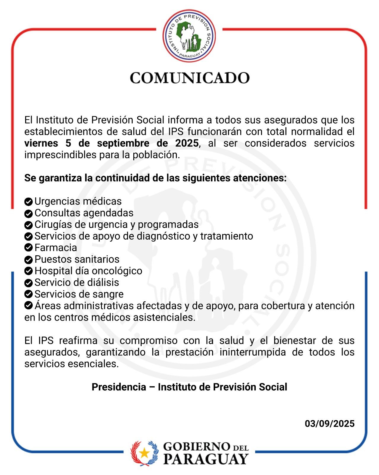 Instituto de Previsión Social (IPS) - Portal Paraguay